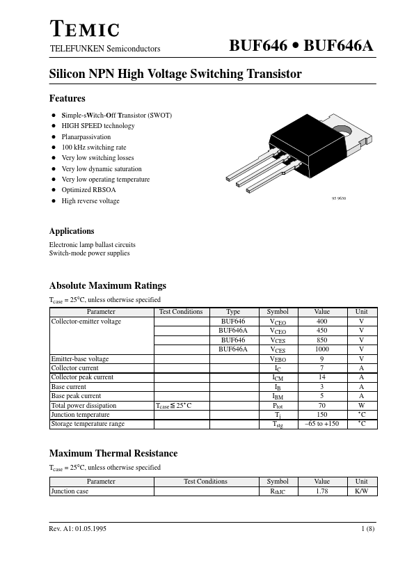 TRANSISTOR BUT56A/BUF646 – G&E Electronics Ltd