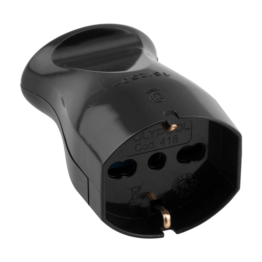 SCHUKO SOCKET 10-16 AMP 230V AC BLACK – G&E Electronics Ltd