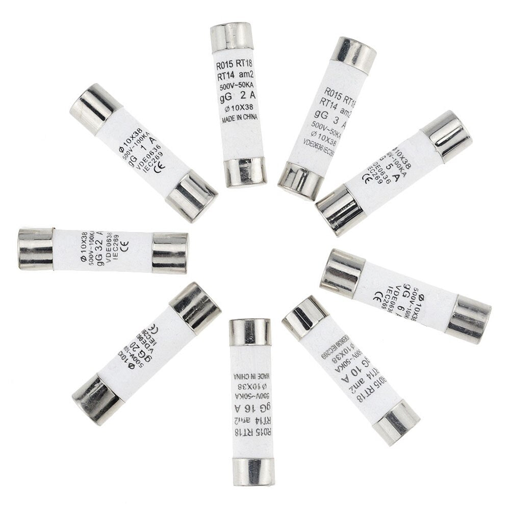 FUSES QUICK BLOW 10x38mm gG 1A 500V OMEGA – G&E Electronics Ltd